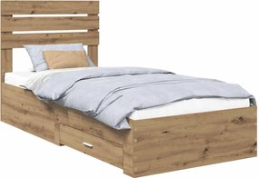 Rám postele s čelo Artisanový dub 100 x 200 cm Kompozitní dřevo 3411682