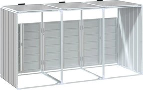 vidaXL Box na 3 popelnice 216 x 81 x 115 cm ocel [4006182] Barva: Hnědá