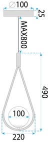 Toolight Závěsné osvětlení Modern D16 G111-1W černé