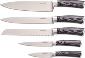 Sada nožů G21 Gourmet Stone 5 ks + bambusový blok [6002238]