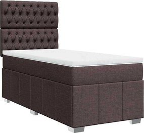 Box spring postel s matrací tmavě hnědá 90x200 cm textil 3293861