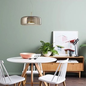 Toolight, LED stropní závěsné svítidlo APP310-1CP, zlatá-šedá, OSW-03897