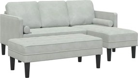 Set pohovek 2 ks Světle šedá Polyester 3329264
