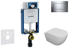 Geberit Kombifix - Set předstěnové instalace, klozetu Oudee a sedátka softclose, tlačítko Sigma20, chrom SANI15CA1101