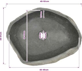 Umyvadlo říční kámen oválné (45–53) x (34–41) cm 146214