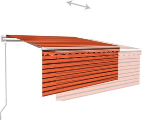 vidaXL Marketos Automatická markýza roleta LED a senzor větru 3x2,5 m oranžová