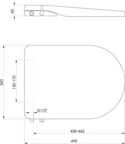 Sapho, CLEAN STAR bidetové sedátko, D-tvar, LB402