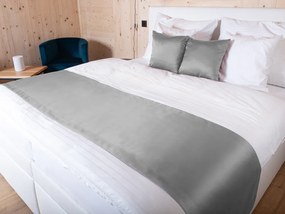 Biante Saténový přehoz/běhoun na postel Satén LUX-002 Světle šedý 50x180 cm