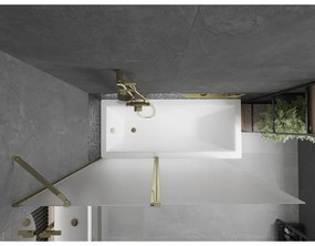 Mexen Flip, vanová zástěna 1-křídlová 140 x 150 cm, otočné křídlo, 6 mm námraza sklo, zlatý profil, 894-140-101-50-30