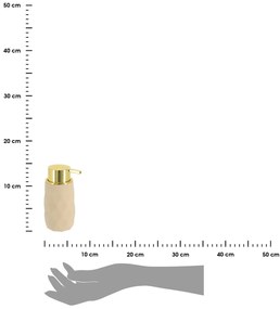 Dávkovač mýdla Lorantos, béžová/se zlatými prvky, 210 ml