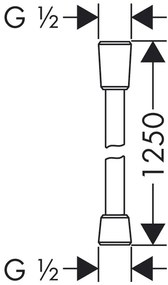 Hansgrohe Isiflex, sprchová hadice 1250 mm, chromová, HAN-28272000