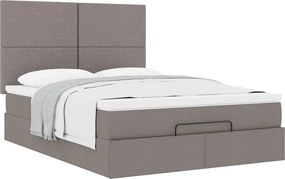 Osmanský rám postele s matrací taupe 140x200cm textil 3313082