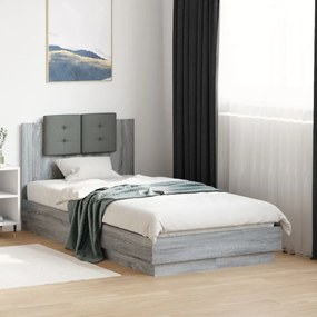 Rám postele s čelem šedý sonoma 75 x 190 cm kompozitní dřevo 3209980