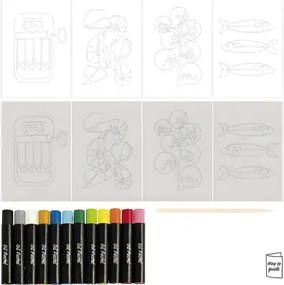 CREATIV COMPANY Kreativní sada Olejové pastely přáníčka / 8 přáníček /