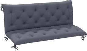 Outsunny zahradní lavice zahradní nábytek hollywoodská houpačka sedák opěradlo polštářek polštářek 150x98x8cm bavlna tmavě šedá pro pohodlí na zahrad…