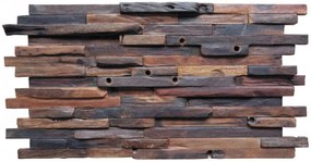Dřevěná lodní mozaika  - obkladový panel 600 x 300 x 6 - 12 mm (0,18 m²)
