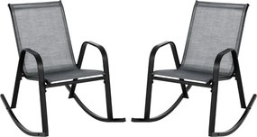 Costway Sada 2 houpacích křesel s prodyšným látkovým sedákem Ergonomická – šedá