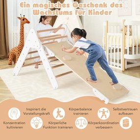 Costway Lezecký trojúhelník se skluzavkou, šplhací oblouk včetně oboustranné