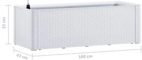 vidaXL Marketos Zahradní vyvýšený záhon se samozavlažováním bílý 100x43x33 cm