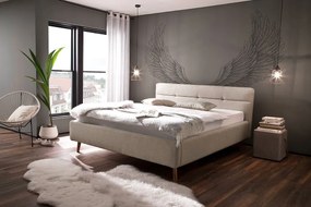 Čalouněná postel anika s úložným prostorem 180 x 200 béžová MUZZA