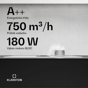 Klarstein AirJet FlexPro Down Air System, Indukční varná deska + digestoř, Flexi zóna, Booster