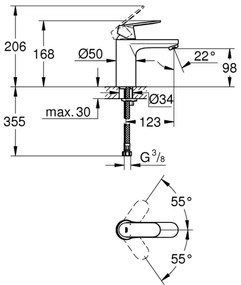GROHE 23327000 - Umyvadlová baterie EUROSMART COSMOPOLITAN DN 15 vel. M chrom