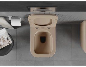 Mexen Teo WC mísa Rimless s pomalu padající deskou slim, duroplast, Matná cappuccino - 30854064