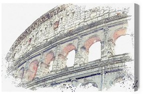 Obraz Římské Koloseum Jako Malované Nedostatek Nedostatek Plátno Canvas 90x60
