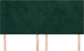 Čelo postele tmavě zelené 200x5x118/128 cm sametové 3116121