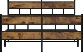 Kovový rám postele bez matrace kouřový dub 150 x 200 cm 3308464