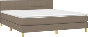 Box spring postel s matrací a LED taupe 180x200 cm textil 3133737