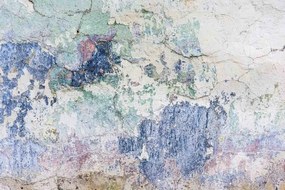 DIMEX | Samolepicí vliesová fototapeta na zeď Špinavá modrá zeď MA-5-2423 | 375 x 250 cm | zelená, modrá, bílá