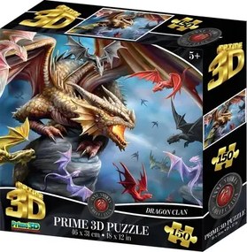 PRIME 3D Puzzle Dračí klan / 3D efekt / 150 dílků / 46 x 31 cm
