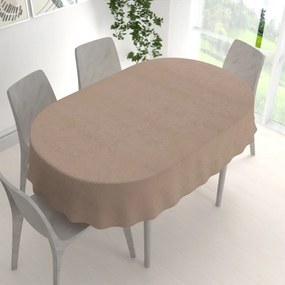 Biante Oválný ubrus/imitace broušené kůže Alcantara ALC-006 Béžový 120x200 cm