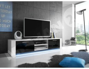 TV stolek Cleo IX, Barva: bílá / šedý lesk