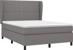 Box spring postel s matrací tmavě šedý 140 x 190 cm textil 3127878