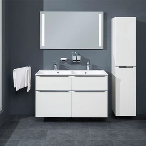 Mereo Mereo, Mailo, koupelnová skříňka s keramickým umyvadlem 121 cm, bílá, dub, antracit, CN513