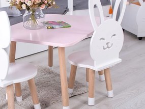 Manibox Dřevěná dětská židle s oušky KRÁLÍK + jméno ZDARMA