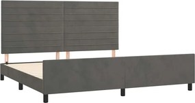 Rám postele bez matrace tmavě šedý 200 x 200 cm samet 3125837