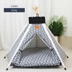 Kvalitní teepee pro psy i kočičky - 3 velikosti/12 barev Barva: šedá (GY - Fishbone), Velikost: S