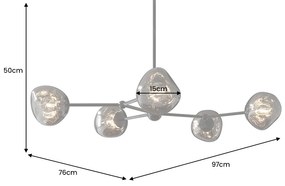 Designové závěsné svítidlo Hanzila 97 cm kouřové
