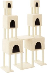 Škrabadlo pro kočky se sisalovými sloupky krémové 199 cm 172079