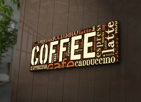 Obraz s LED osvětlením COFFEE 33 30 x 90 cm