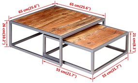 vidaXL Marketos 2dílný set konferenčních stolků masivní akáciové dřevo