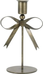 Mosazný antik svícen s mašlí Bow Antique – 10,5*7,5*18 cm