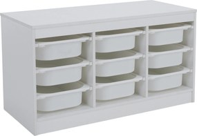 Organizér s úložnými boxy, bílá, TRIMAL