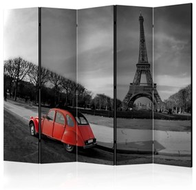 Paraván - Eiffel Tower and red car II [Room Dividers]