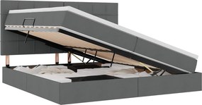 Postel s úložným prostorem a matrací Tmavě šedá 200 x 200 cm 3371803