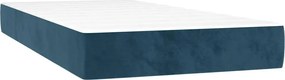Box spring postel s matrací tmavě modrá 90x190 cm samet 3141339