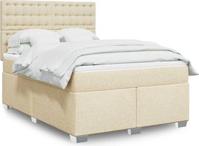 Box spring postel s matrací krémová 140x190 cm textil 3290502